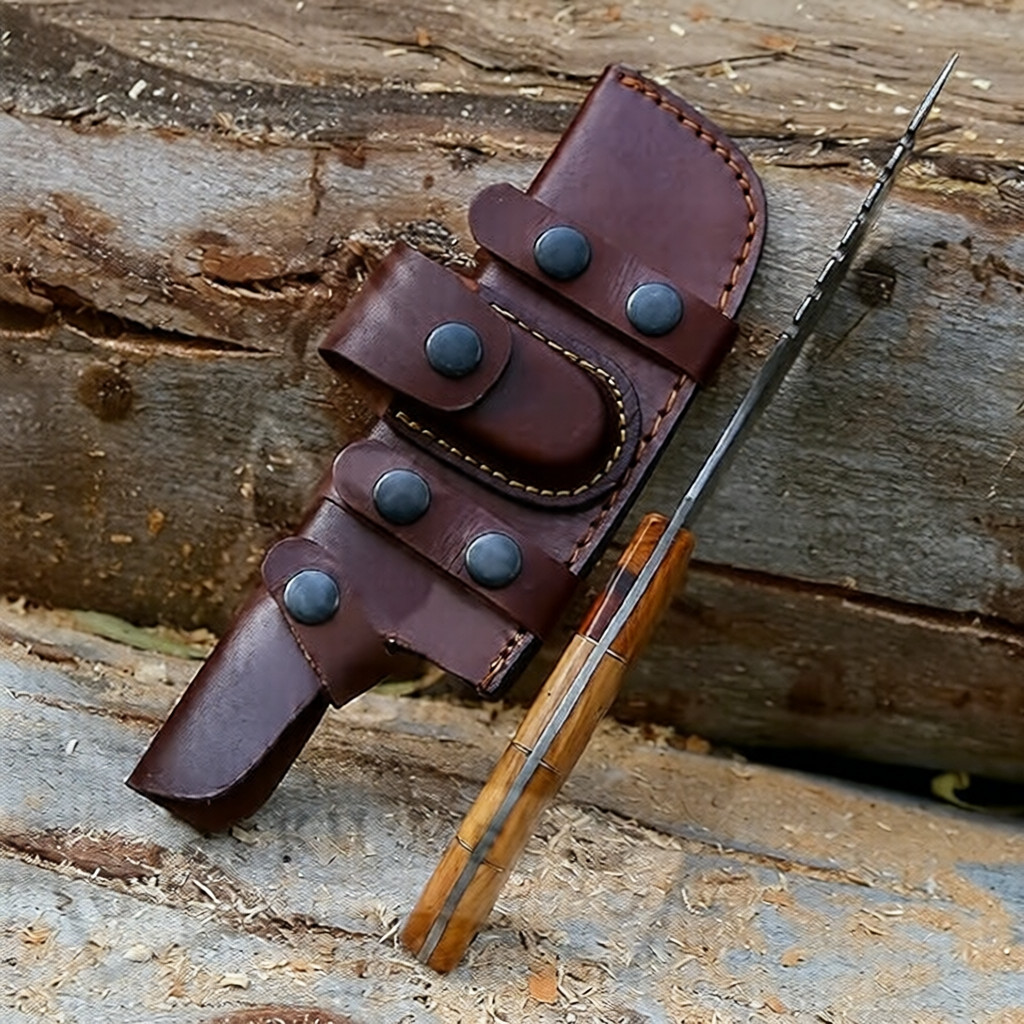 Handmade Damascus Steel Hunting Knife Premium Grip With Sheath Markhor ...