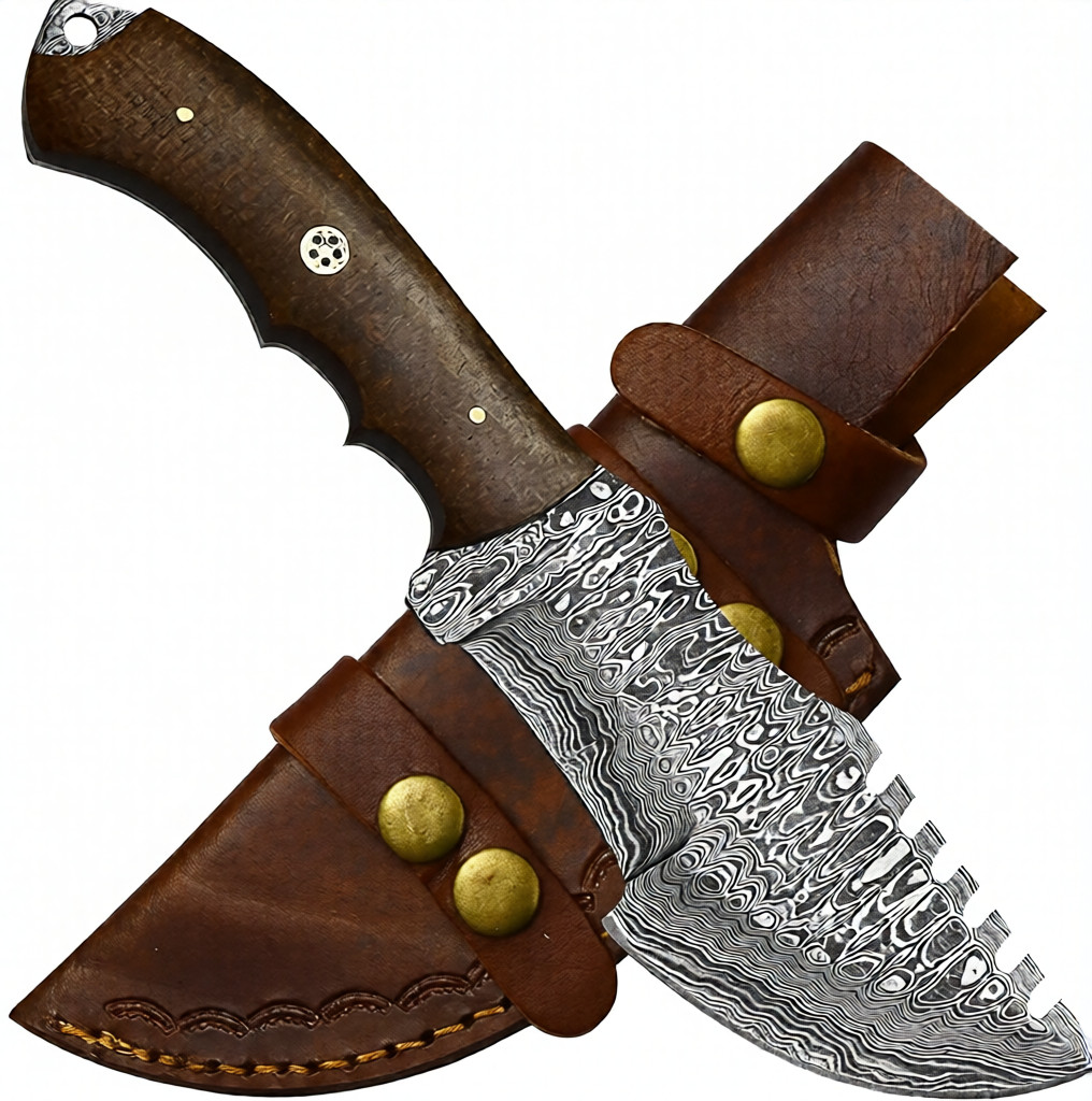 Handmade Damascus Steel Tracker Knife 10-Inch With Micarta Handle ...