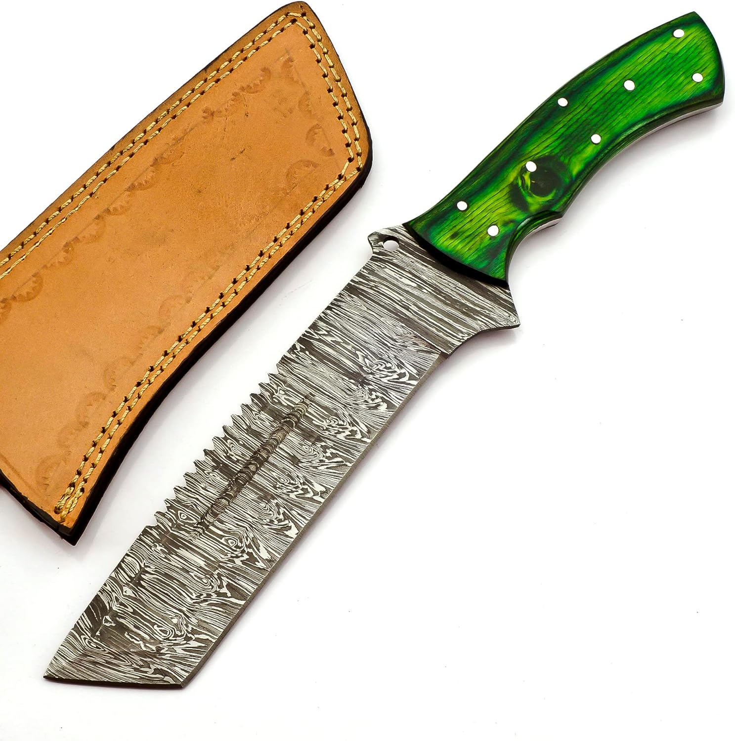 Handmade Damascus Steel Tracker Knife Hunting Knife With Sheath Markhor ...