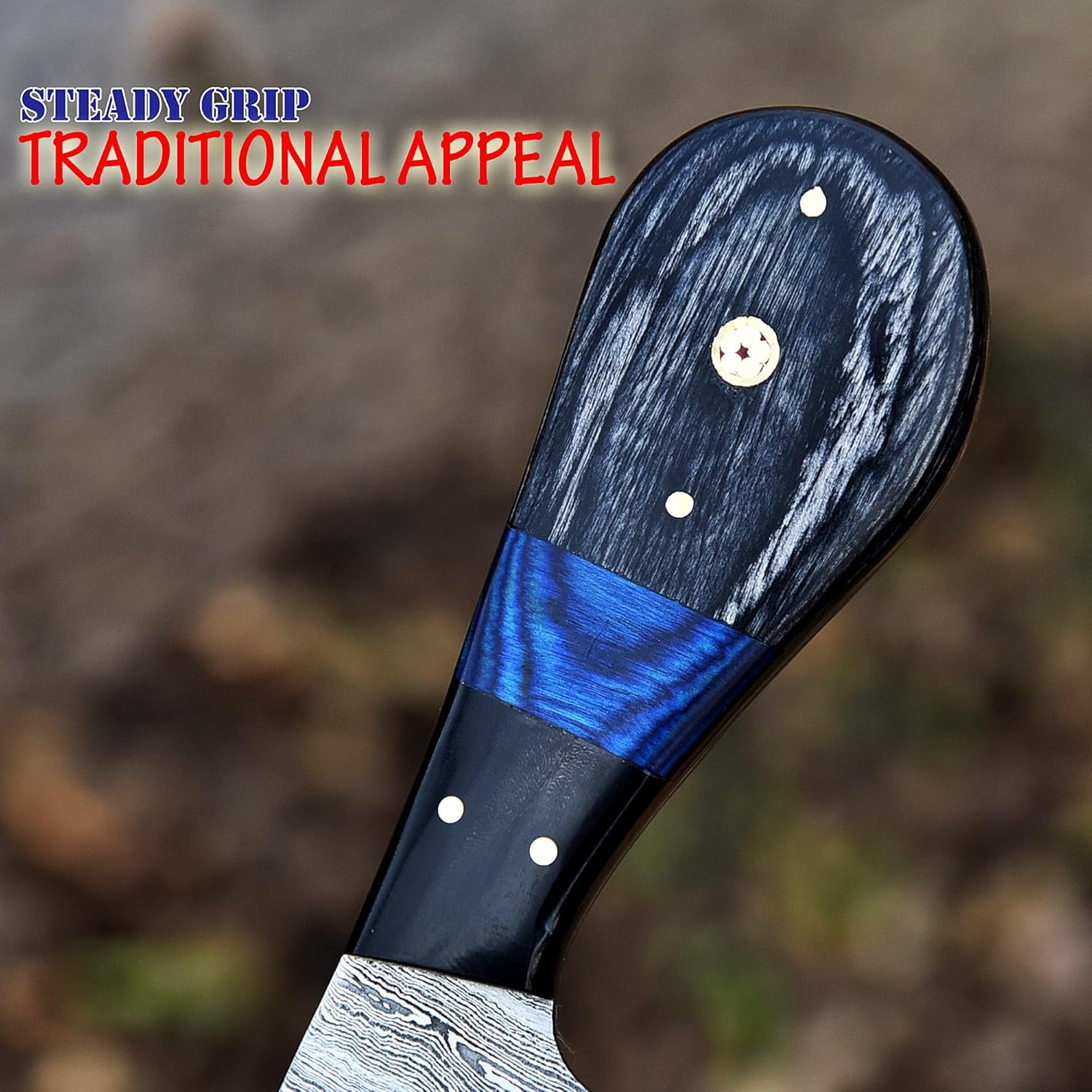 Handmade Damascus Bull Cutter Knife Cowboy Fixed Blade W/ Sheath ...