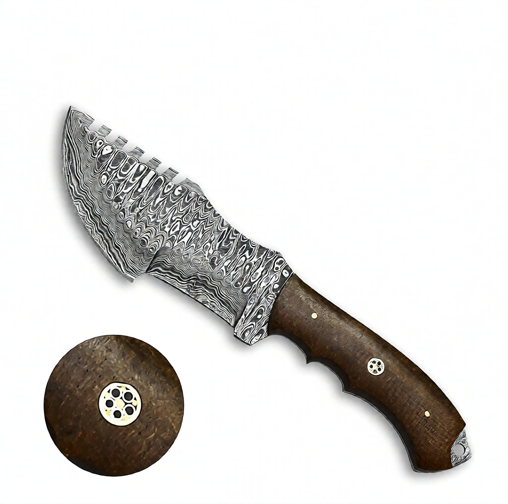 Handmade Damascus Steel Tracker Knife 10-Inch With Micarta Handle ...