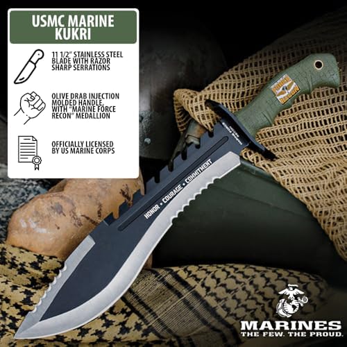 Marine Kukri Knife With Sheath 11.5 Inch Stainless Blade | Markhor ...