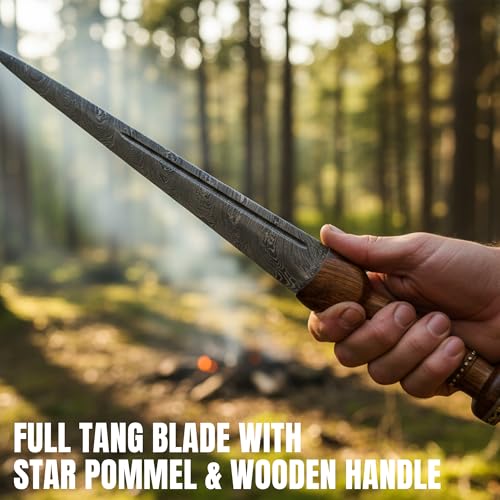 Handmade Damascus Steel Dirk Knife Full Tang Blade | Markhor Knives ...