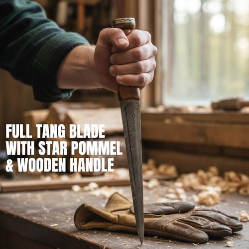 Handmade Damascus Steel Dirk Knife Full Tang Blade | Markhor Knives ...