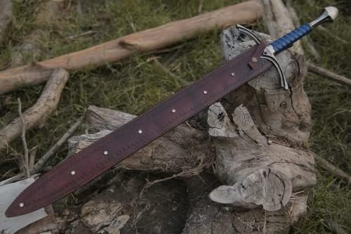 Handmade Damascus Steel Viking Hunting Sword With Sheath | Markhor ...